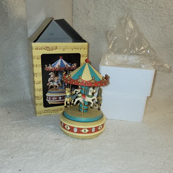 Enesco | Other | Vintage Enesco Carousel Horse Music Box Working 98 ...